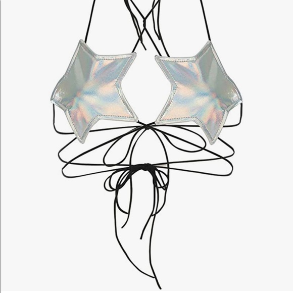 Tops | Cosmic Star Bikini Reflective Tops Strappy Crop T1 | Poshmark